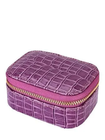 EMMA RAE Faux Leather Mini Jewelry Case - Purple