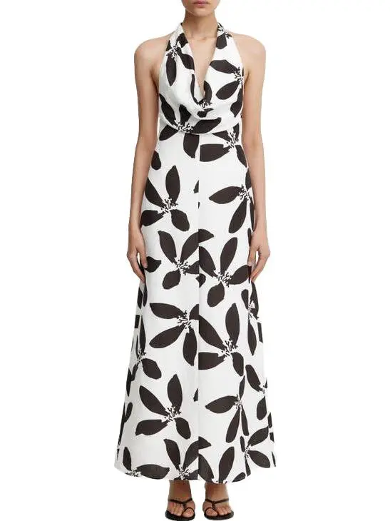 Significant Other Jennifer Print Halter Maxi Dress - Cream Blossom