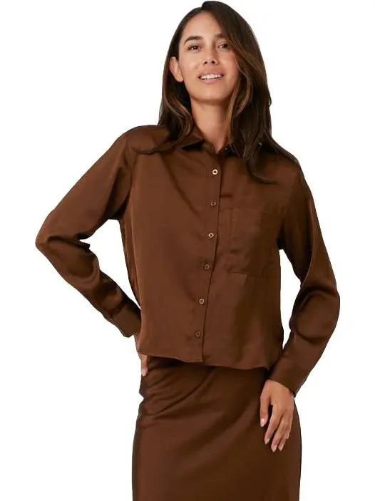 BY TESS COLLECTION Ella Blouse - Chocolate