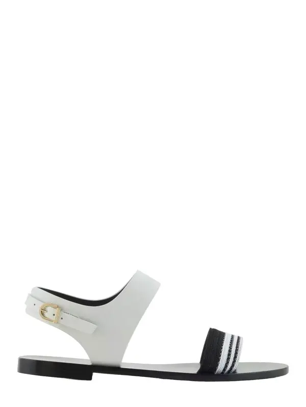 Giorgio Armani Stripe-detail Sandals - Black