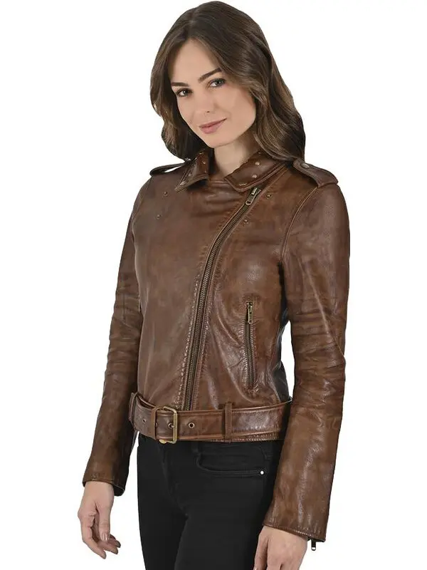 Frye Linc Biker Jacket - Brown