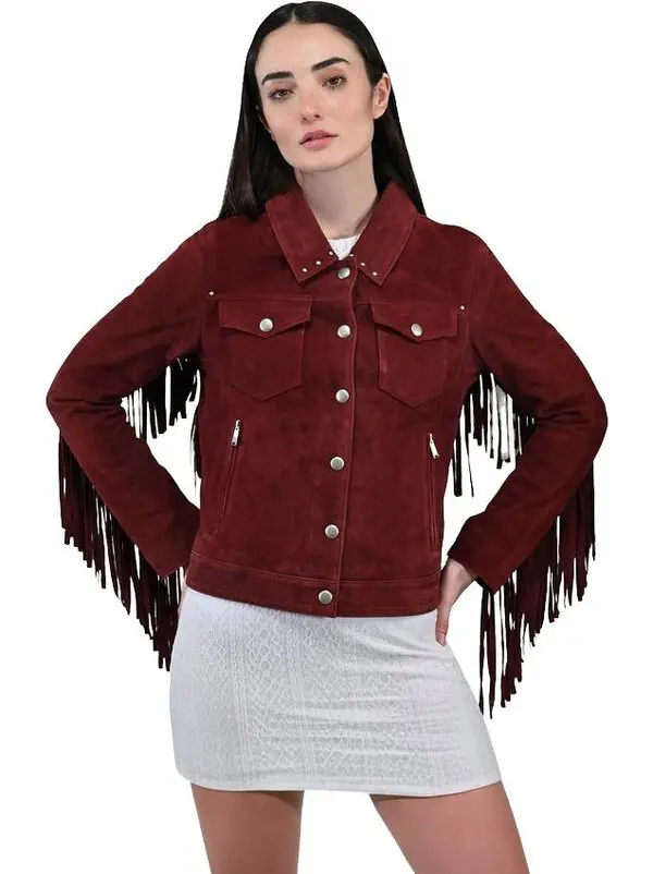 Frye Nash Trucker Jacket - Burgundy