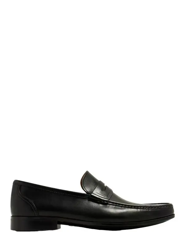 Magnanni Penny-slot Leather Loafers - Black