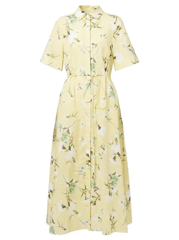 Erdem Floral Cotton Shirt Dress - Yellow