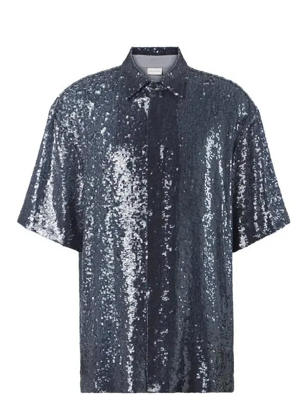 Dries Van Noten Sequined Shirt - Blue