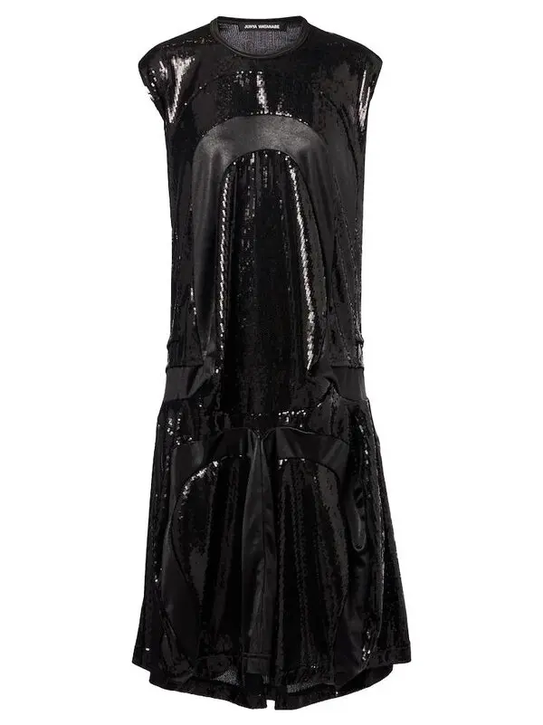 Junya Watanabe Sequined Midi Dress - Black