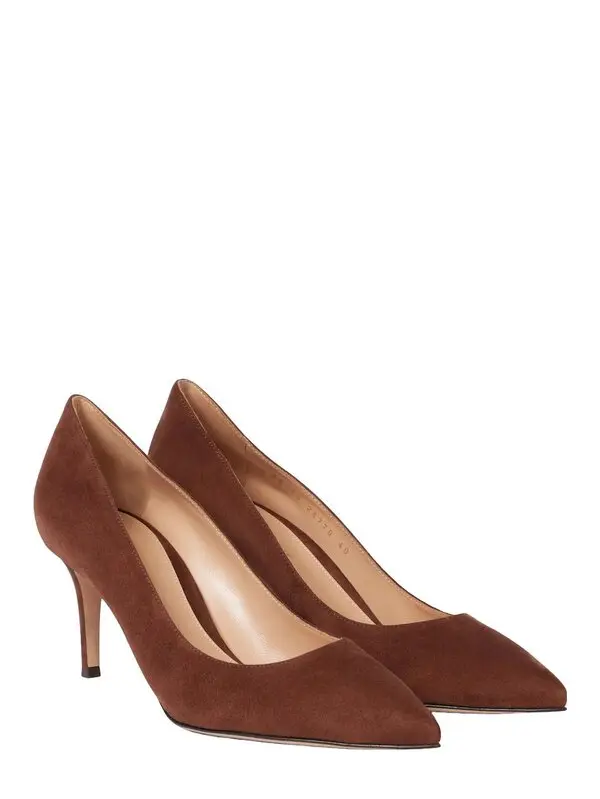 GIANVITO ROSSI 70 Suede Pumps - Brown
