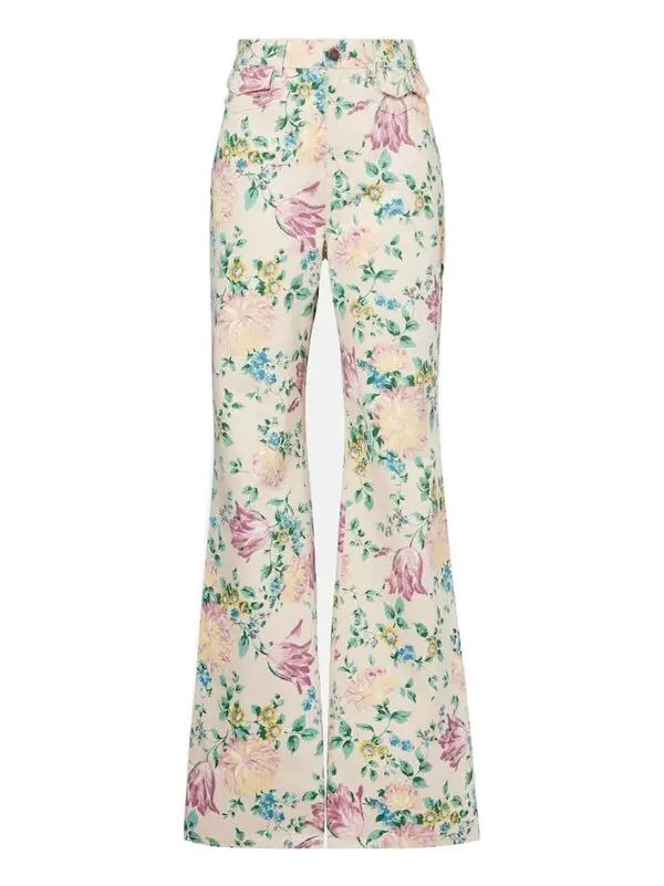 Chloé Floral High-rise Flared Jeans - Multicoloured