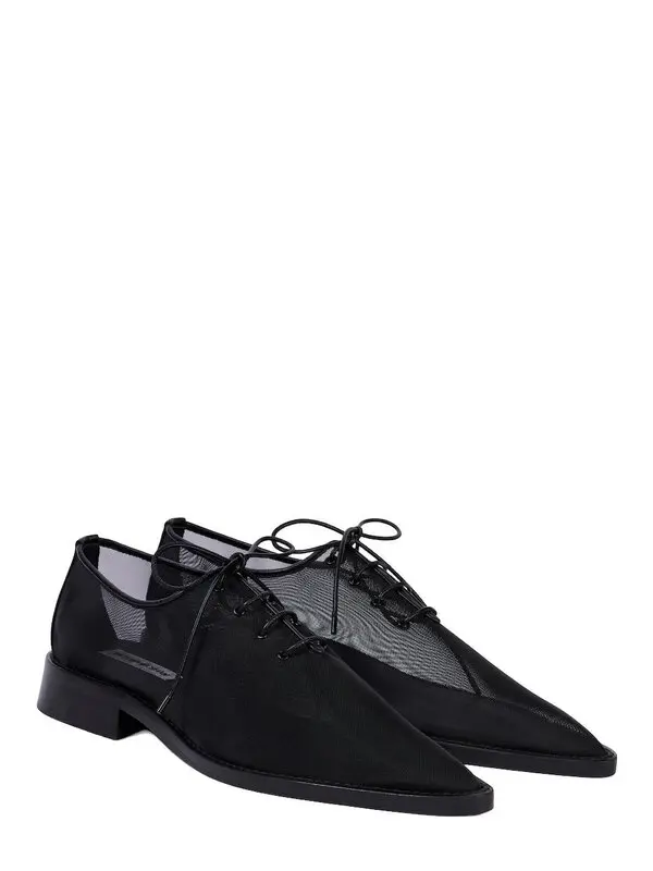 Victoria Beckham Leather-trimmed Mesh Flats - Black