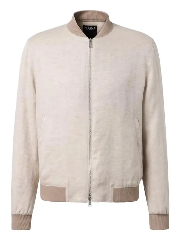 Zegna Linen Bomber Jacket - Beige