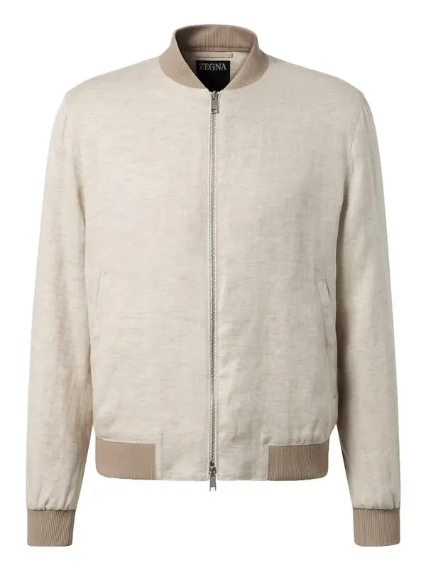 Zegna Linen Bomber Jacket - Beige