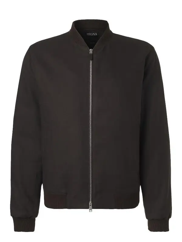 Zegna Linen Bomber Jacket - Brown