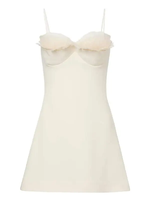 David Koma Ruffled Mini Dress - White