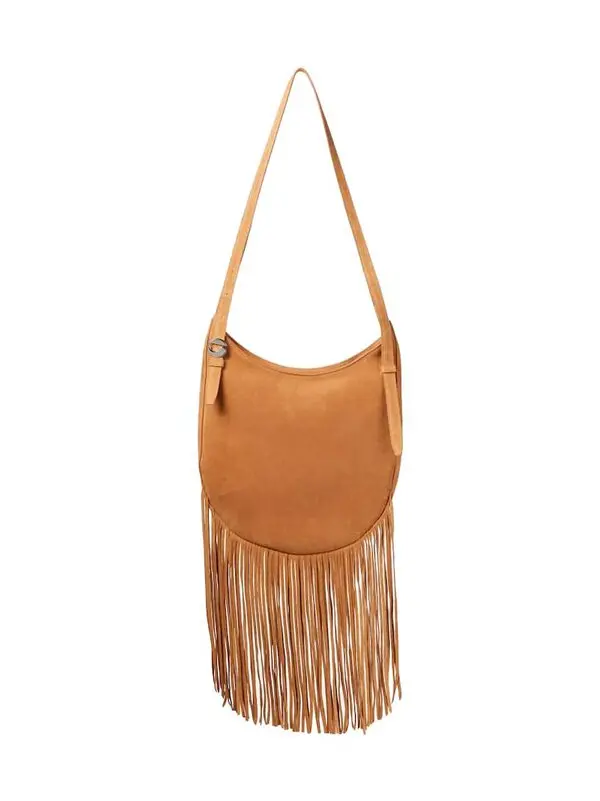 Coperni Fringed Suede Shoulder Bag - Brown