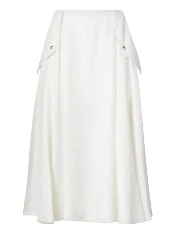 Bottega Veneta Pleated Midi Skirt - White