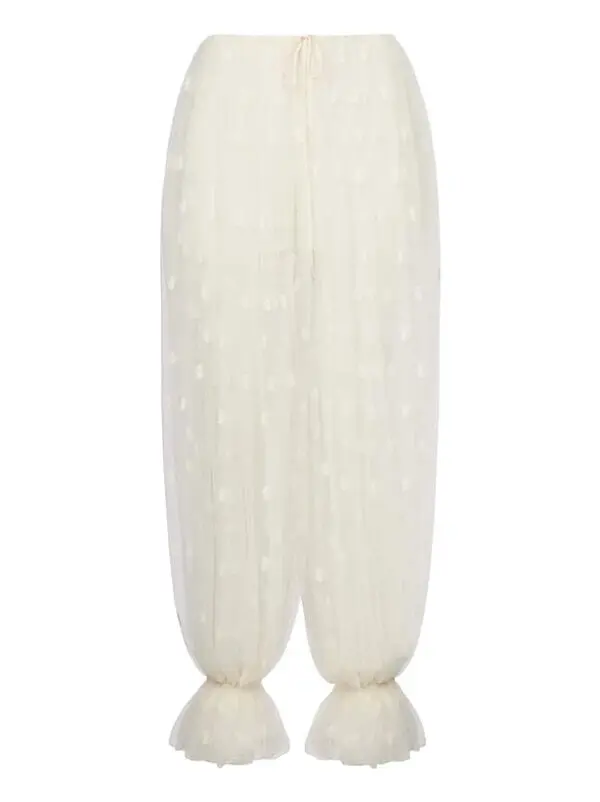 Chloé Embroidered Wide-leg Pants - White