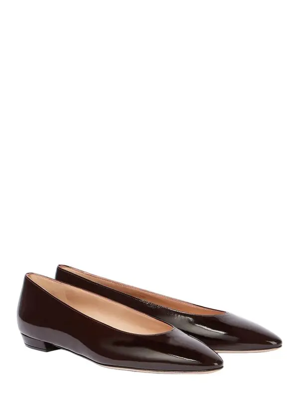 GIANVITO ROSSI Amelia Patent Leather Ballet Flats - Burgundy