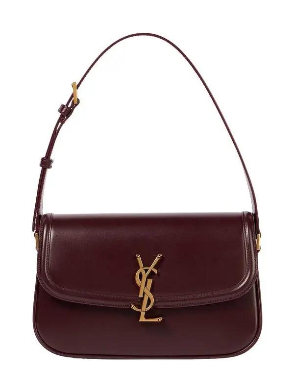 Saint Laurent Solferino Small Leather Shoulder Bag - Burgundy