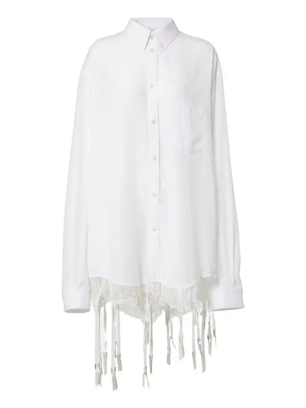 Balenciaga Lace-trimmed Shirt - White