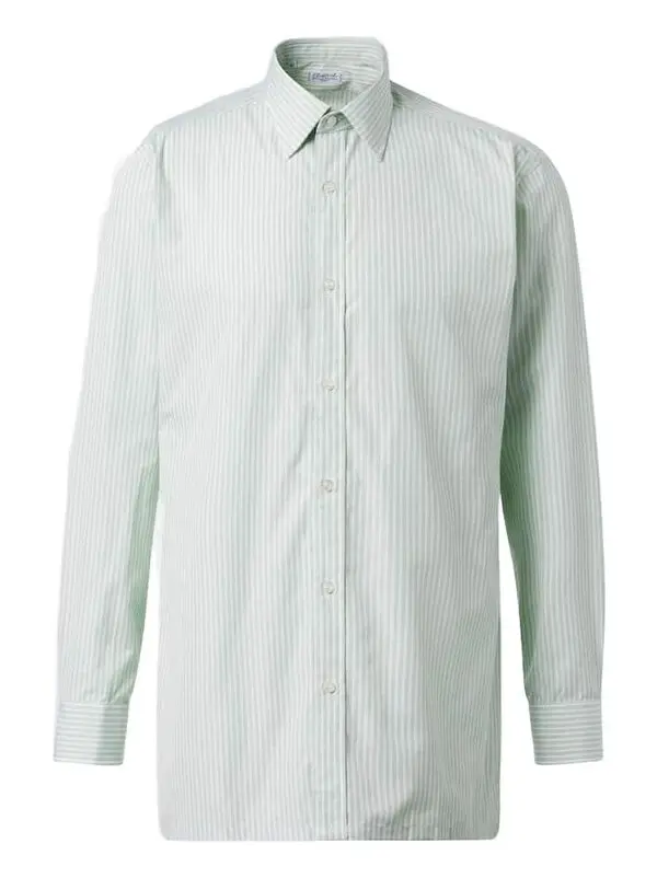 Charvet Striped Cotton Poplin Shirt - Green