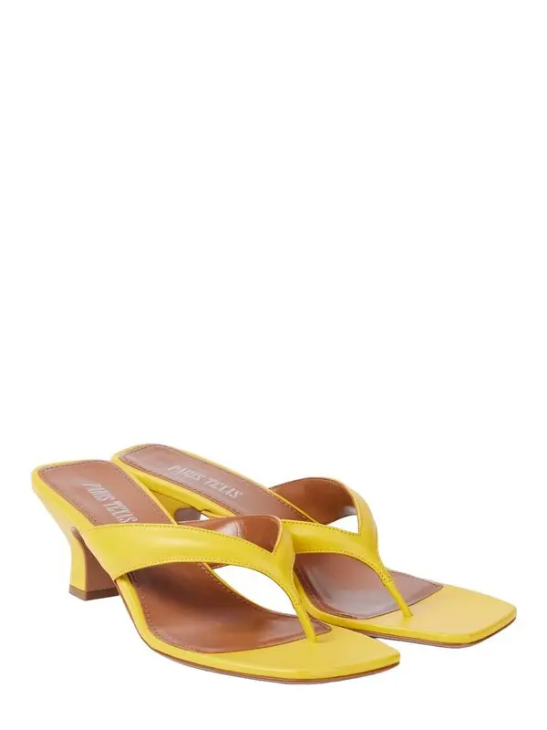 Paris Texas Portofino 55 Leather Thong Sandals - Yellow