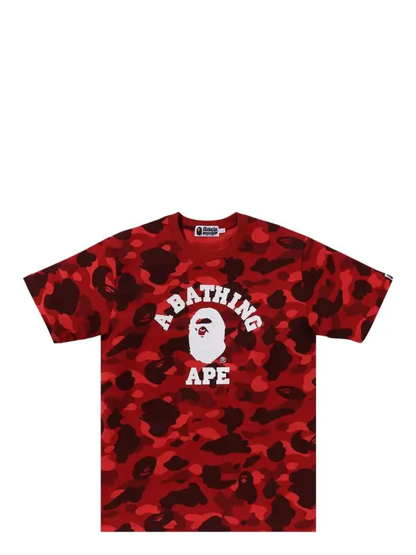 A BATHING APE Color Camo College Tee - Red