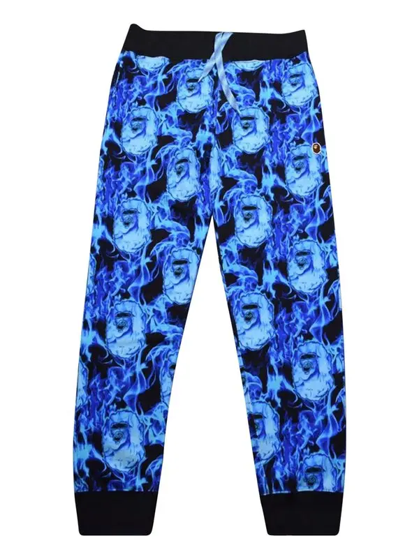 A BATHING APE Flame Slim Sweatpants - Blue