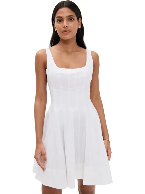 Staud Wells Mini Dress - White