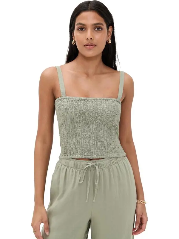 Z Supply Amelie Linen Tank - Avocado