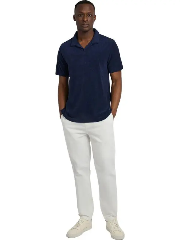 Onia Towel Terry Johnny Collar Polo - Deep Navy
