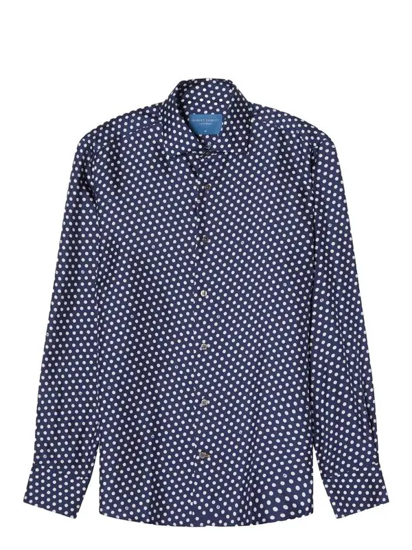 Robert Talbott Reynolds Signature Silk Spot Shirt - Navy