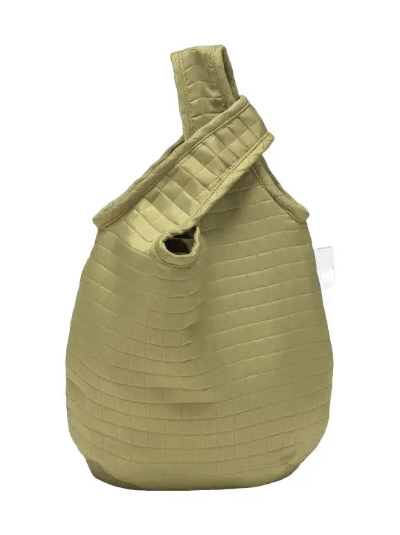 Priory Egg Tote Bag With Grid Pattern - Yuzu