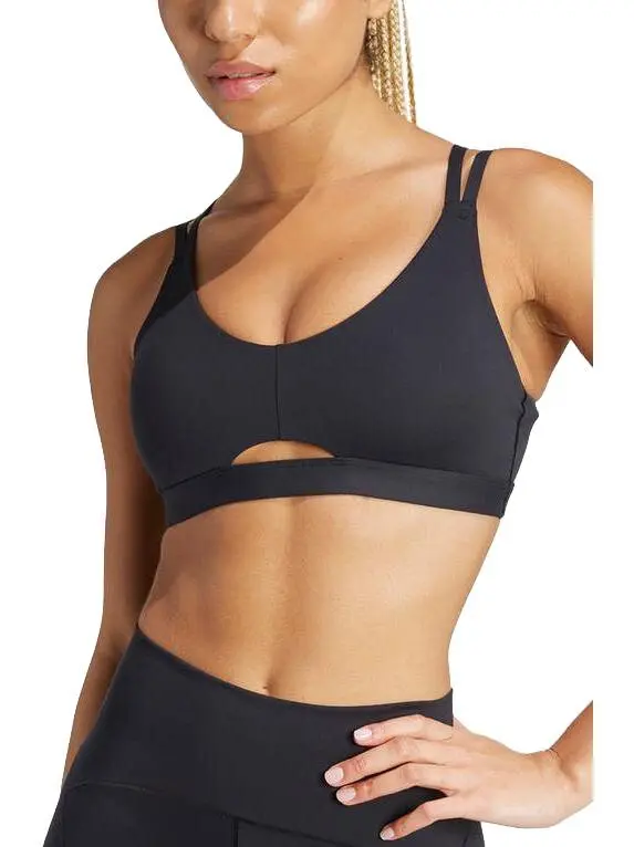 Adidas All Me Luxe Cutout Spots Bra - Black