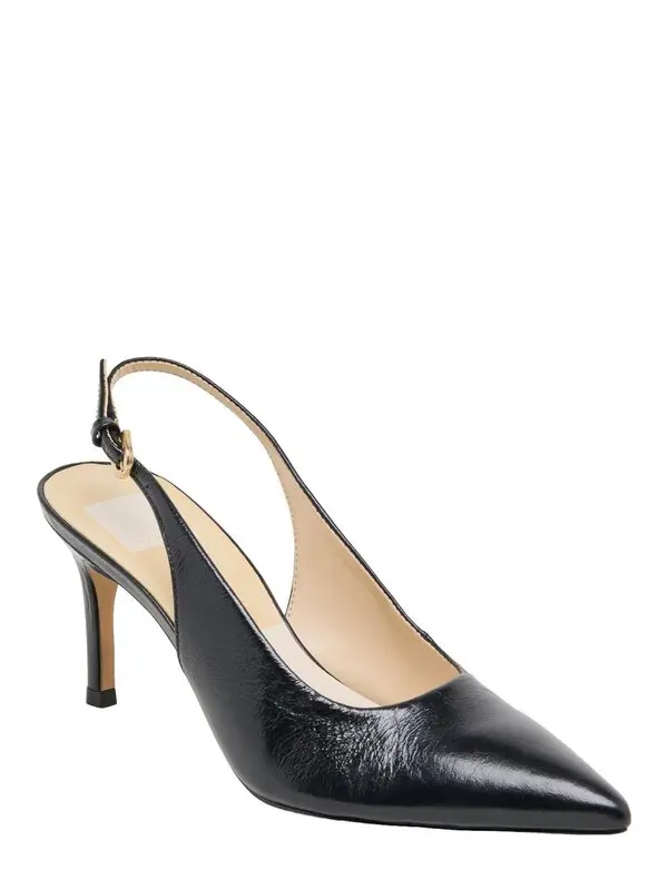 Dolce Vita Elasi Pointed Toe Slingback Pumps - Black Leather