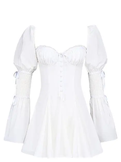 House Of Cb Ellerie Corset-bodice Mini Dress - White