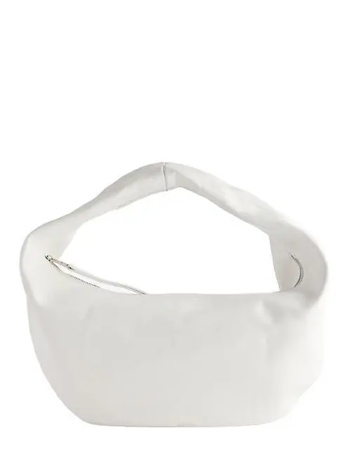 Khaite Olivia Medium Leather Hobo Bag - Optic White