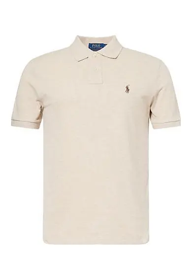 Polo Ralph Lauren Logo-embroidered Regular-fit Cotton-piqué Polo Shirt - Expedition Heather