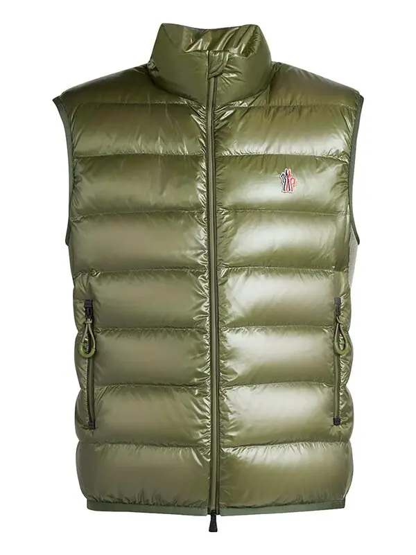 Moncler Tech Nylon Puffer Vest - Dark Green
