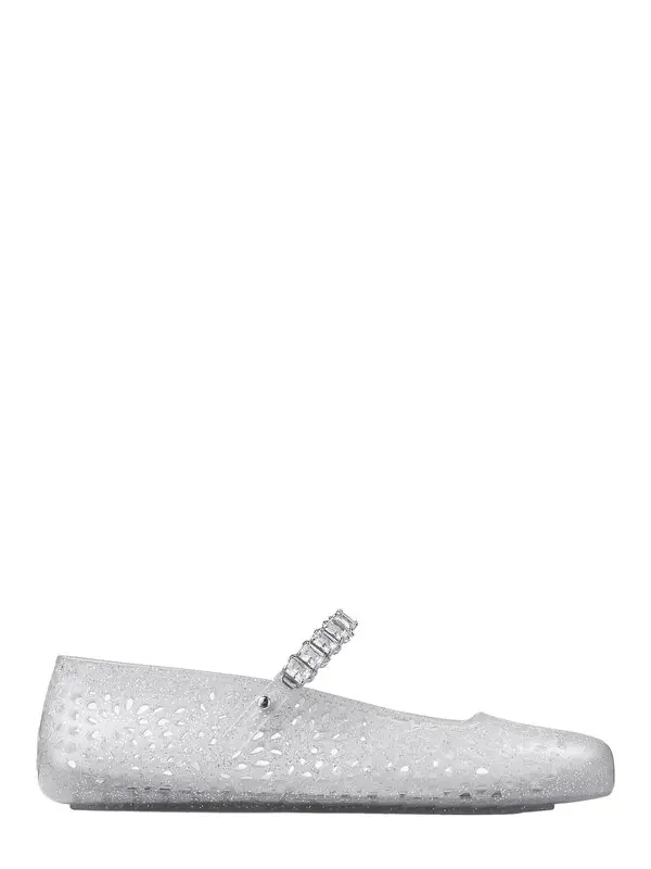 JIMMY CHOO Jelly Crystal-embellished Ballerina Flats - Clear/silver Mix/crystal