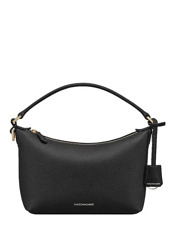 MAISON DE SABRE Leather Soft Hobo Bag - Black Caviar