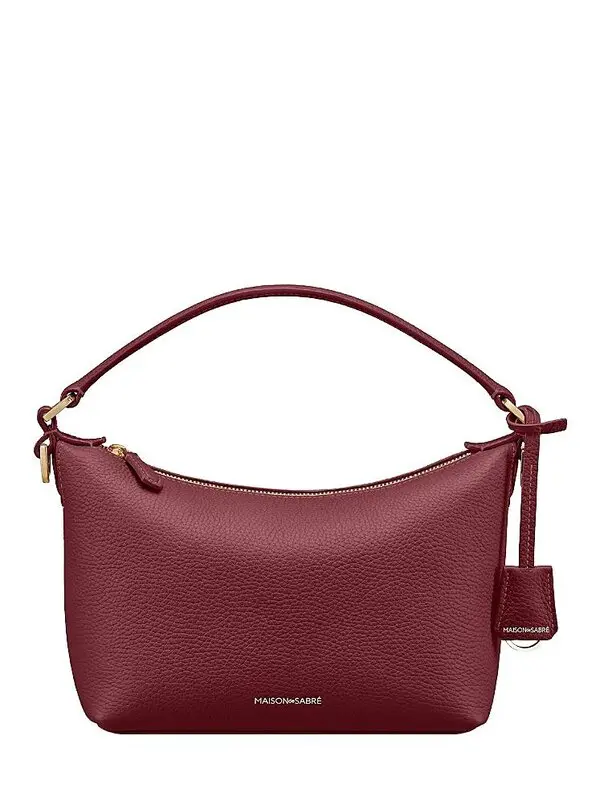 MAISON DE SABRE Leather Soft Hobo Bag - Plum Red