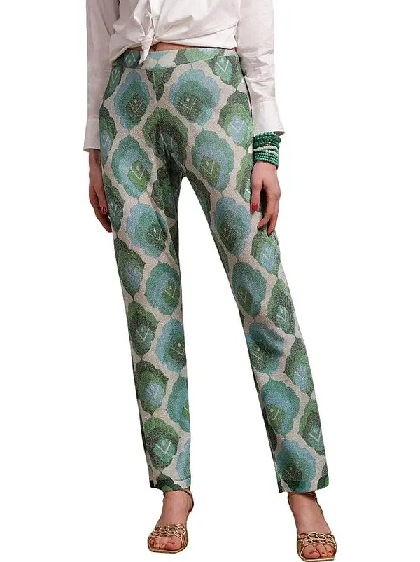 FRANCES VALENTINE Robbie Graphic Leaf Pant - Blue/green/multi