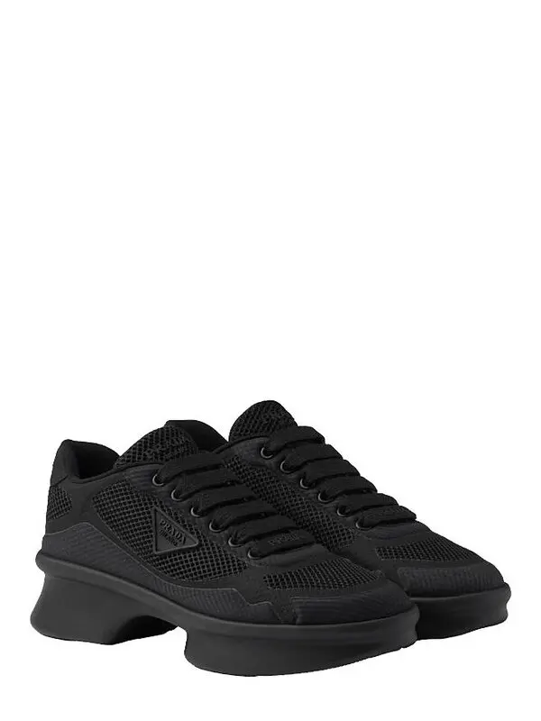 Prada Re-nylon And Mesh Fabric Sneakers - Black