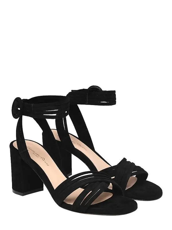 GIANVITO ROSSI Lianne Strappy Sandals - Black Suede