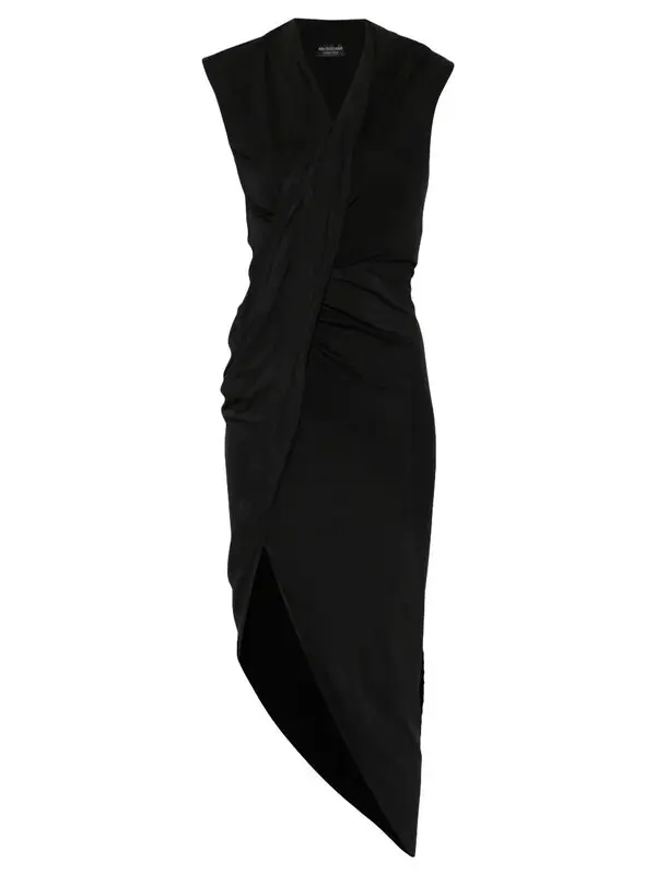Balenciaga Draped Midi Dress - Black