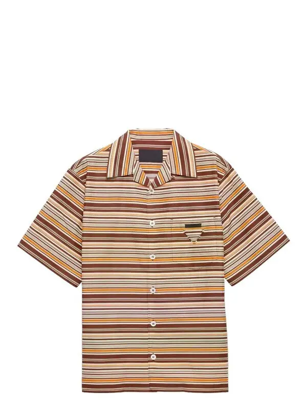 Prada Striped Bowling Shirt - Brown