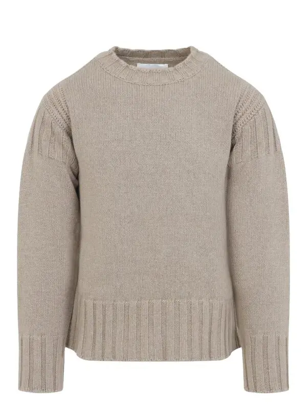 JIL SANDER Cashmere Long Sleeve Sweater - Beige