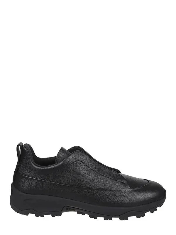 Zegna Triple Stitch Monte Low Top Sneakers - Black
