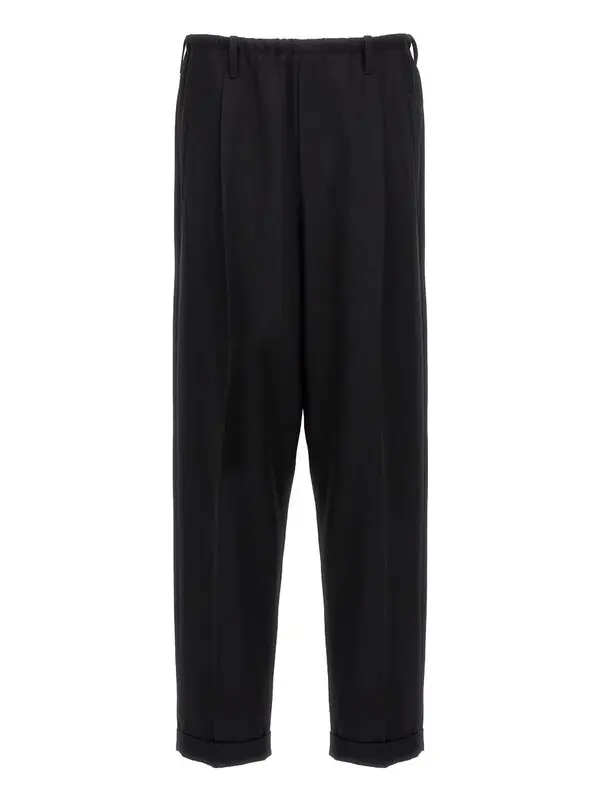 MAGLIANO Virgin Wool Wide Leg Trousers - Black
