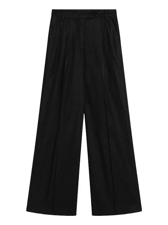 DEPARTMENT 5 Wide Leg Cotton Pants - Black